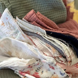 Multicolored Fabric Scrap Bundle, Floral Muslin Fabric Scrap Bundle ...