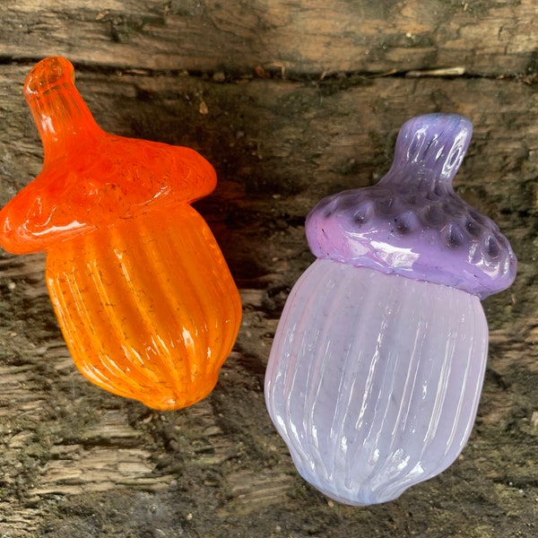 Glass Acorns - Etsy