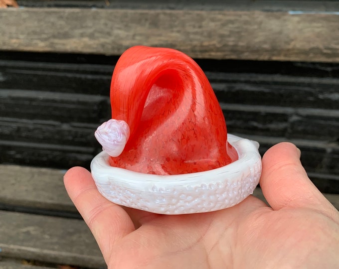 Blown Glass Santa Cap, Holiday Ornament, Mantel Decoration, Hand Blown ...