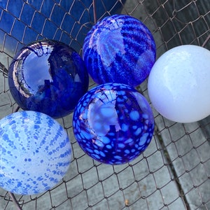 Cobalt Blue and White Floats Set of 5 Small Decorative Art - Etsy