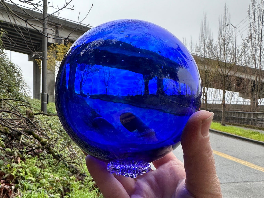 Blown Glass Fishing Float, Cobalt Blue 4 Decorative Sphere, Outdoor ...