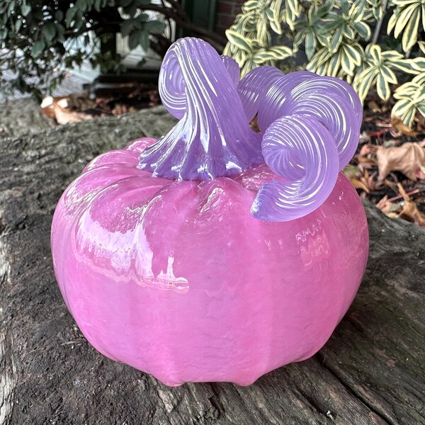 Pink Glass Pumpkin - Etsy