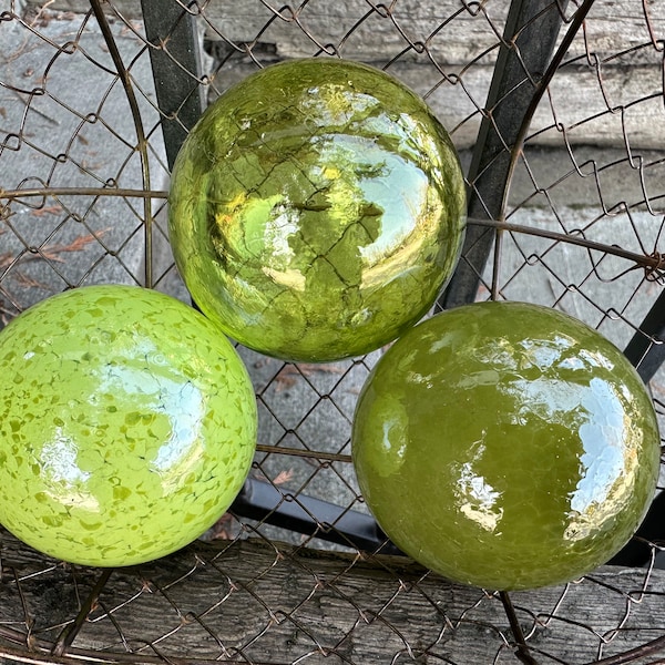 Green Glass Balls - Etsy