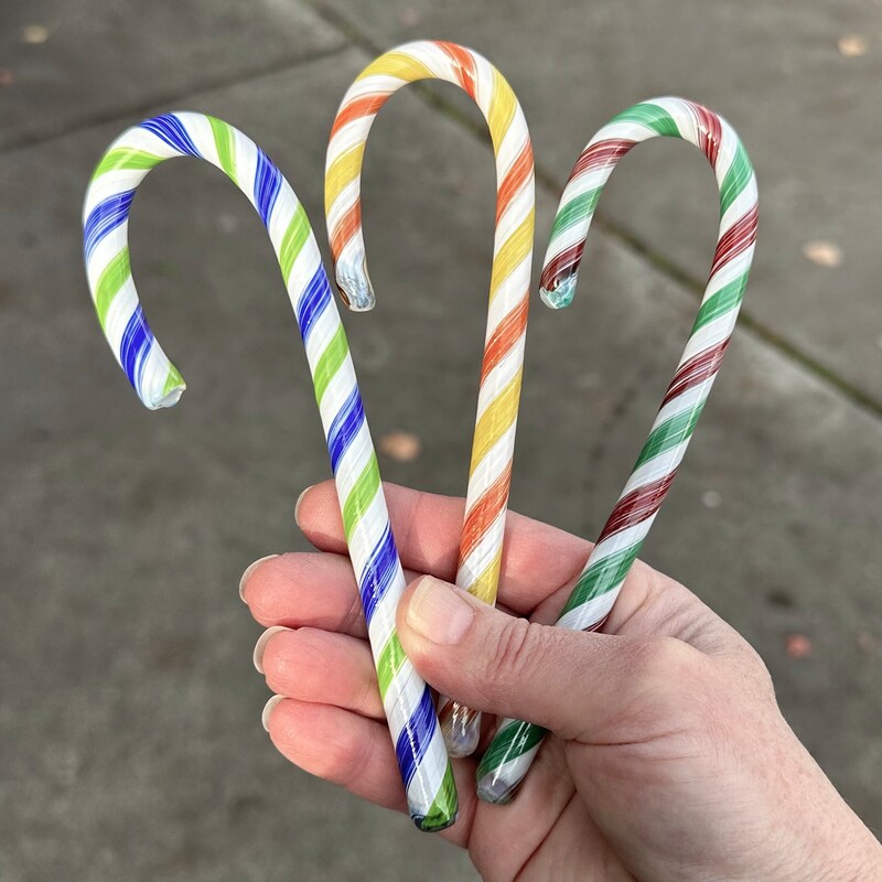 Glass Candy Cane Ornament - Etsy