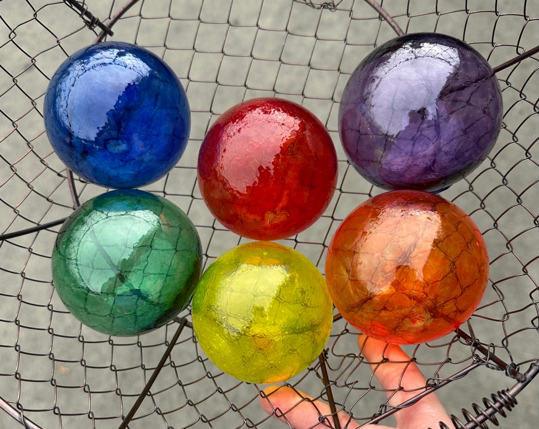 Glass Floats Prismatic Set of 6 Hand Blown Glass Balls - Etsy