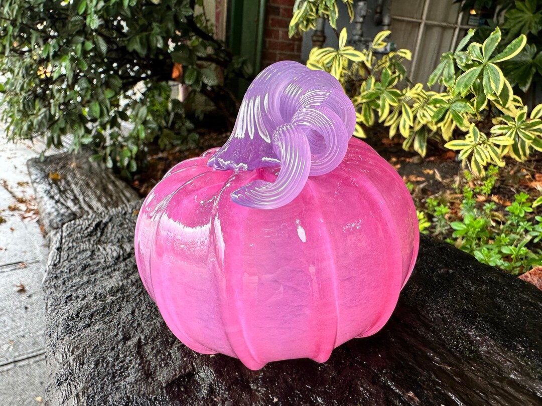 Pink Glass Pumpkin 4 Hand Blown Squash Lavender Purple - Etsy