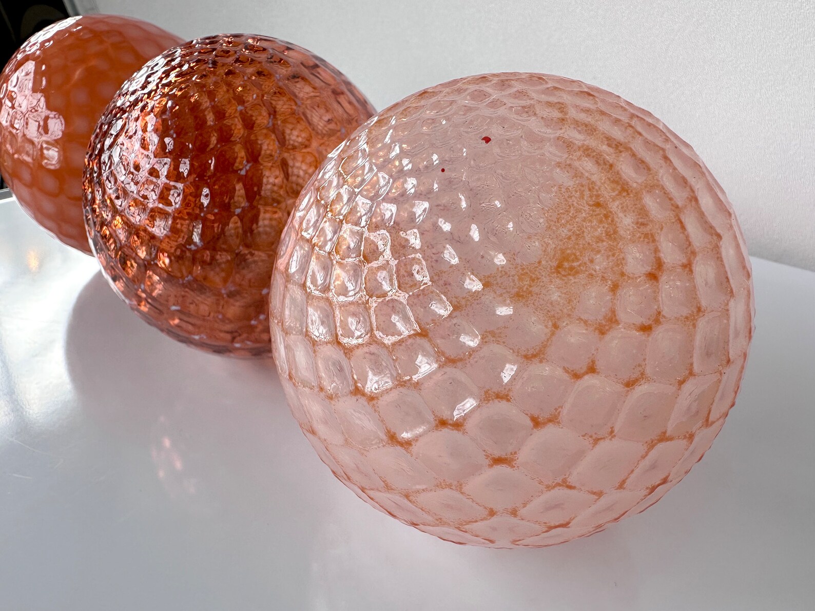 Peach Honeycomb Floats Set of 3 Blown Glass 4 Balls - Etsy