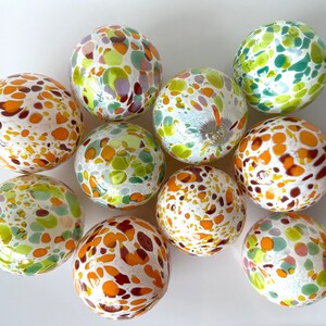 Floating Glass Garden Balls, Multi Color Spot Set of 10 Decorative 3 ...