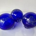 Cobalt Blue Glass Floats, Set of 3 milky Way Garden Balls, Coastal ...