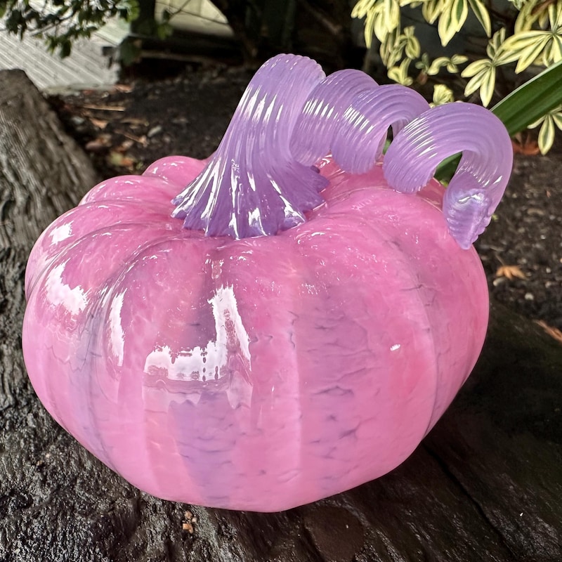 Pink Glass Pumpkin - Etsy