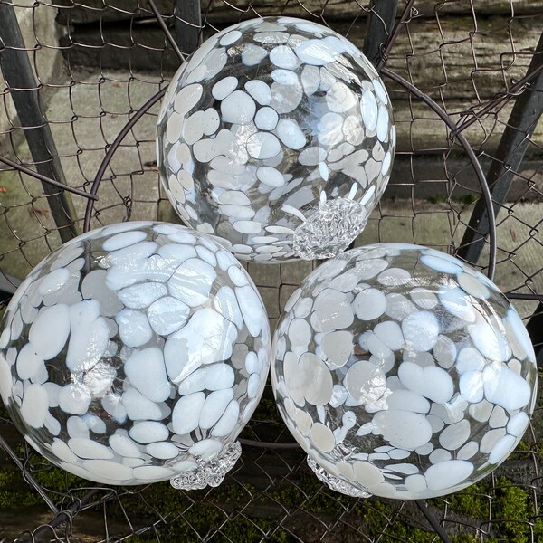 White Glass Globes - Etsy