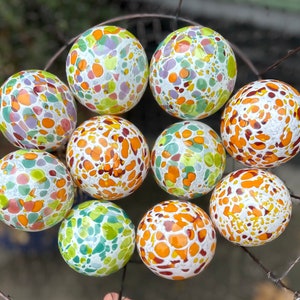 Floating Glass Garden Balls, Multi Color Spot Set of 10 Decorative 3 ...