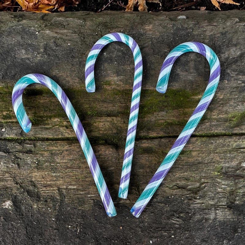 Glass Candy Cane Ornament - Etsy