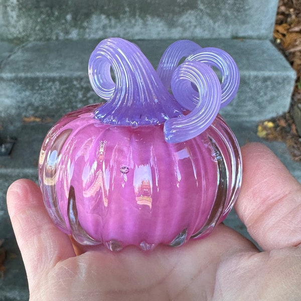 Pink Glass Pumpkin - Etsy