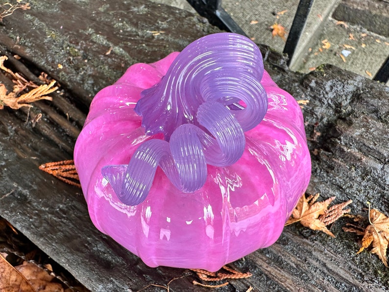 Pink Glass Pumpkin 4 Hand Blown Squash Lavender Purple - Etsy