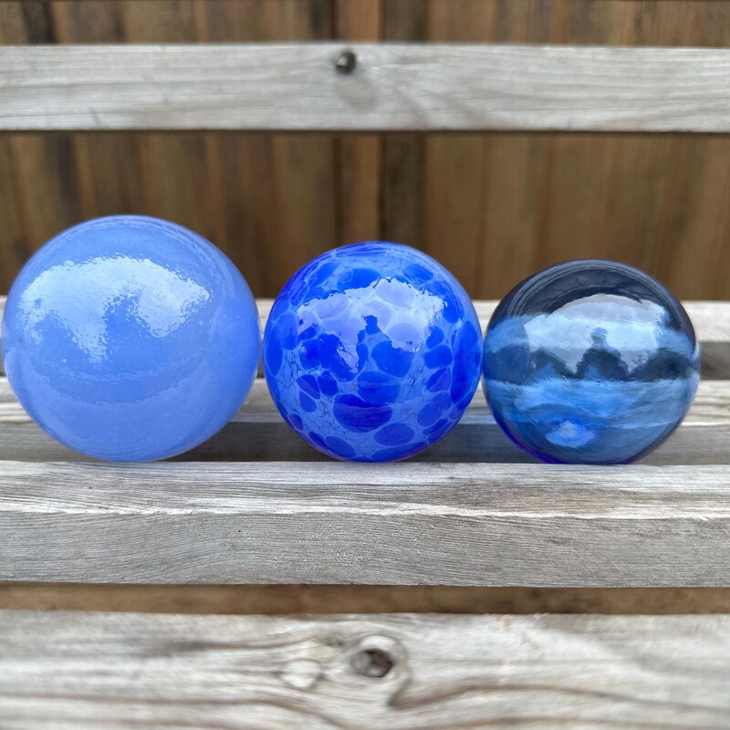 Blue Ceramic Garden Balls - Etsy