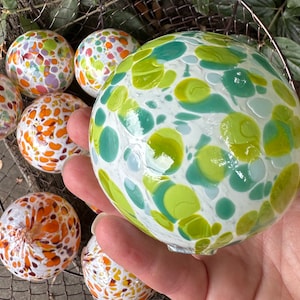 Floating Glass Garden Balls, Multi Color Spot Set of 10 Decorative 3 ...