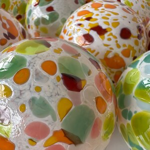 Floating Glass Garden Balls, Multi Color Spot Set of 10 Decorative 3 ...