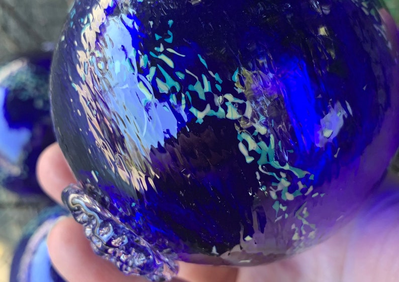 Cobalt Blue Glass Floats Set of 3 milky Way - Etsy