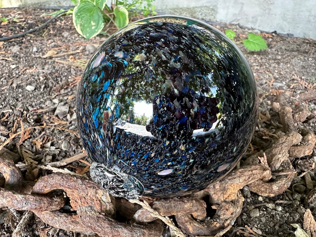 Cosmic Galaxy Twist Black Glass Float, 4" Nautical Blown Decor Ball ...