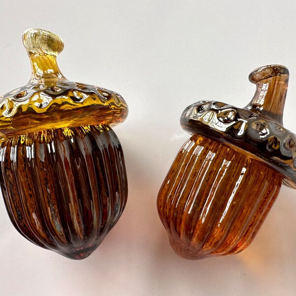 Glass Acorns - Etsy