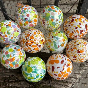 Floating Glass Garden Balls, Multi Color Spot Set of 10 Decorative 3 ...