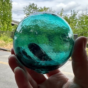 Airy Shades of Blue Blown Glass Floats, Set of 5 Translucent 2.75" Pond ...