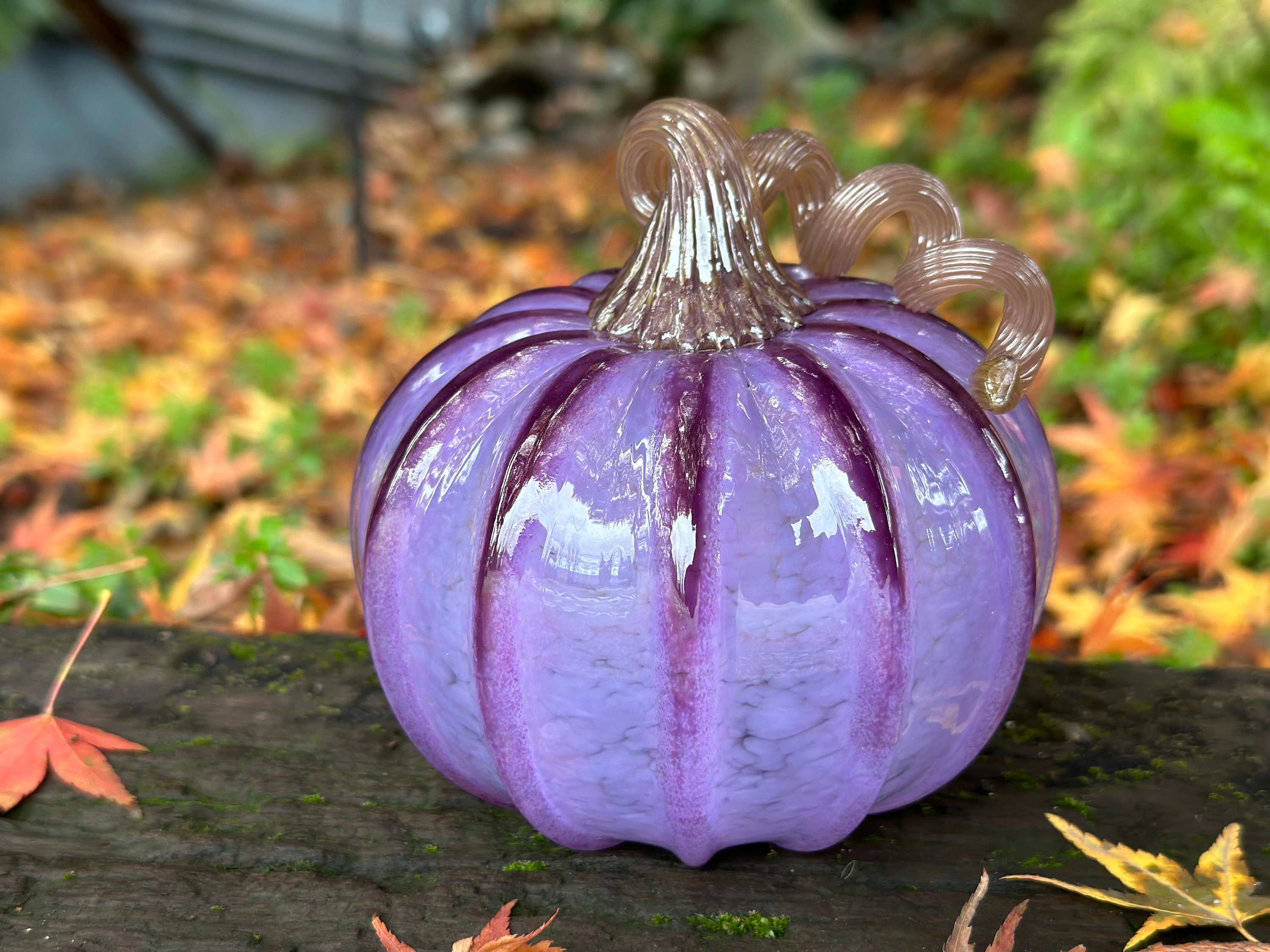 Lavender Purple Glass Pumpkin 4.5 Mauve Squash - Etsy.de