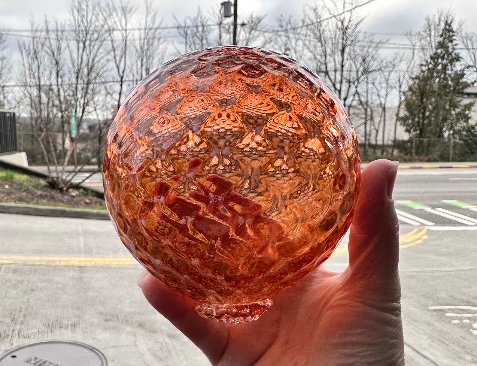 Peach Honeycomb Floats Set of 3 Blown Glass 4 Balls - Etsy