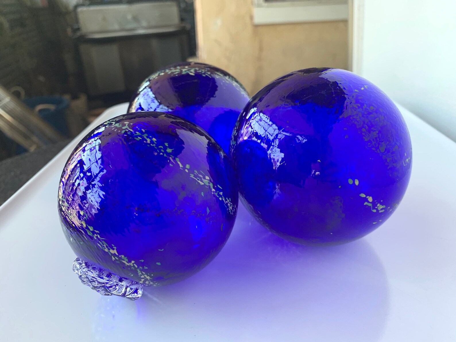 Cobalt Blue Glass Floats Set of 3 milky Way - Etsy