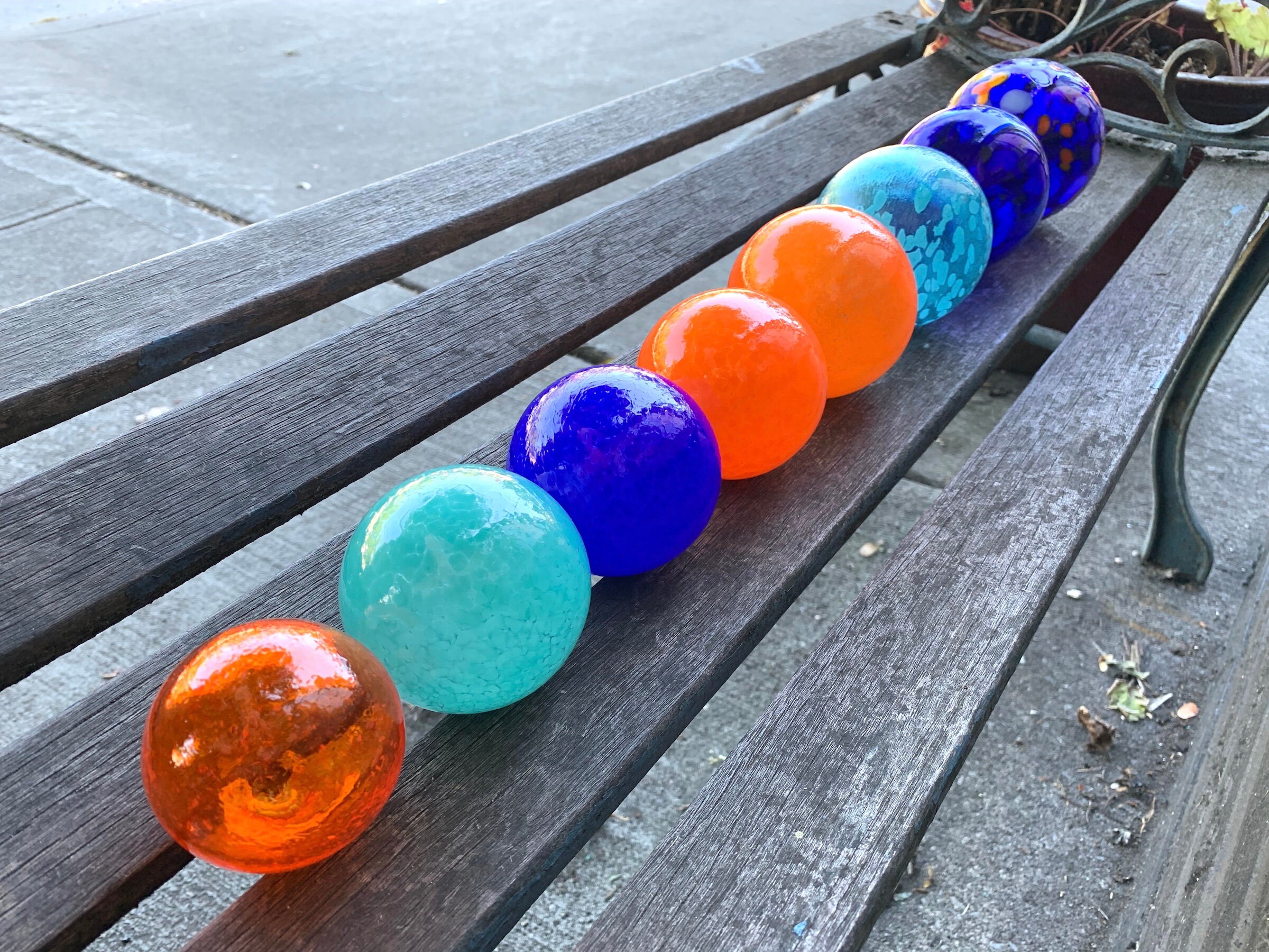 Blue Orange Turquoise Nautical Glass Floats Set of 8 | Etsy