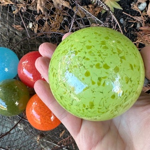 Mid-century Color Glass Balls, Set of 5 Decorative Spheres, 2.5" Hand ...