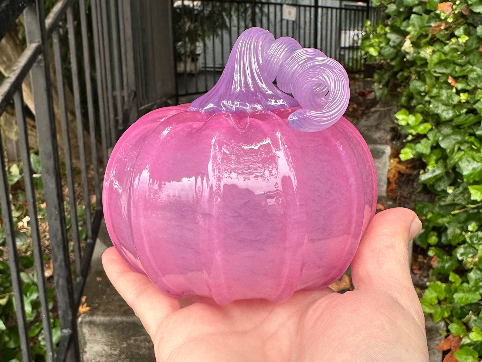 Pink Glass Pumpkin 4 Hand Blown Squash Lavender Purple - Etsy