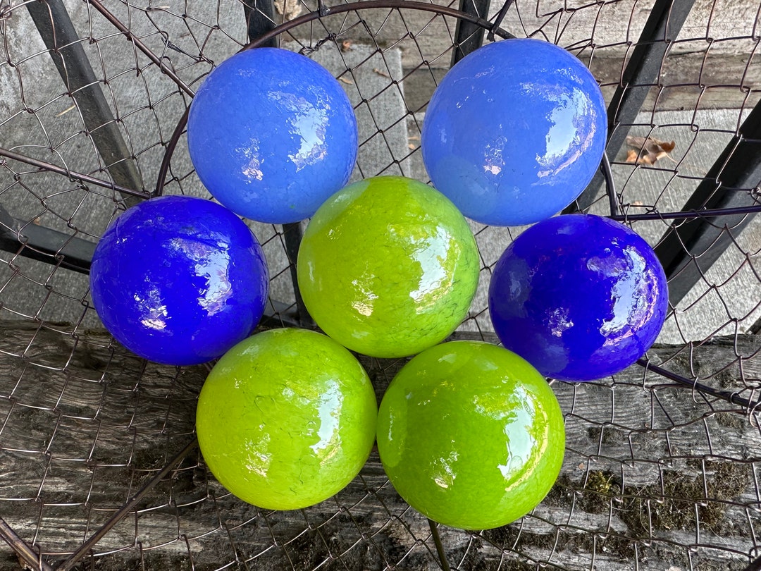 Seahawks Green Blue Stack Balls, 7 Decorative Glass Spheres, Coffee ...