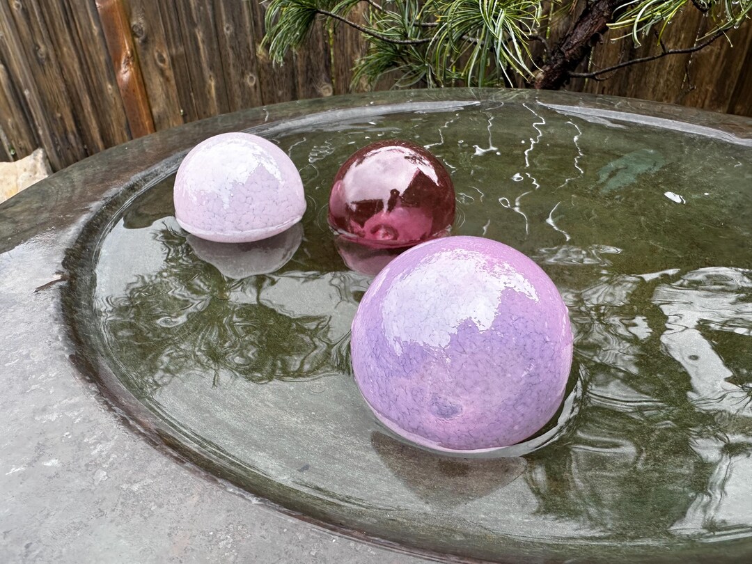 Translucent Pink Glass Floats, Set of 3 Hand Blown Decorative Balls, 2. ...