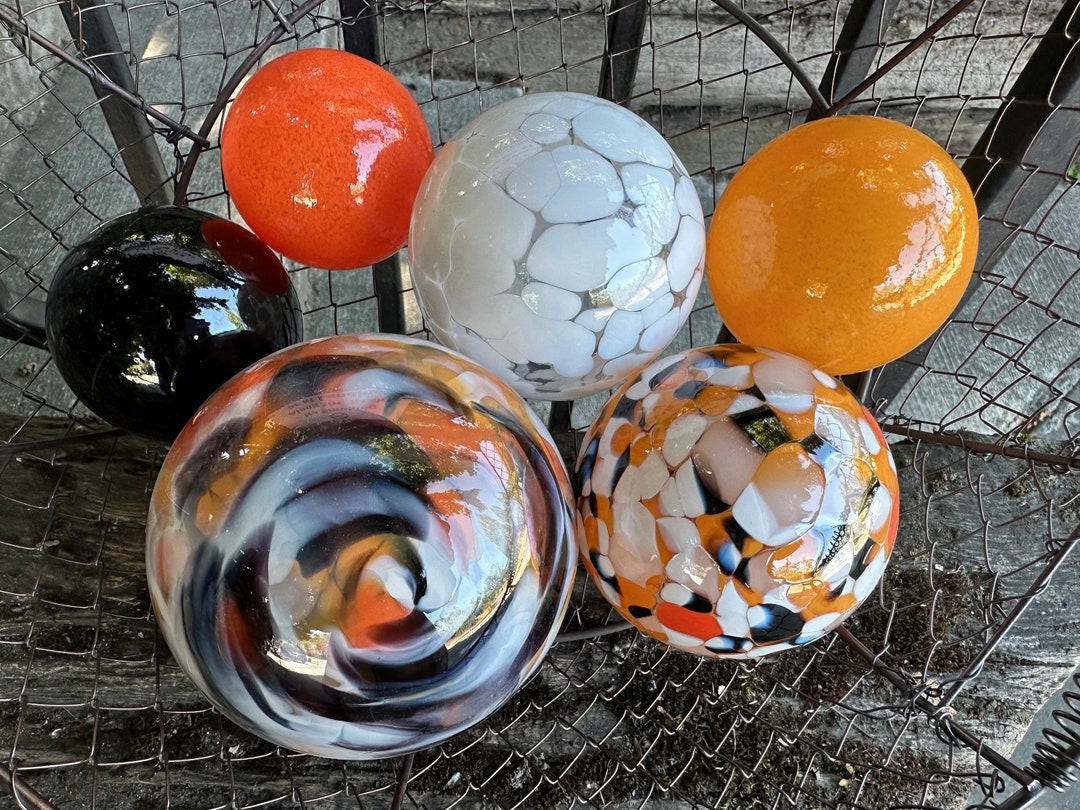 Goldfish Glass Pond Floats, Set of 6 Blown Outdoor Decor Balls, 2.754. ...