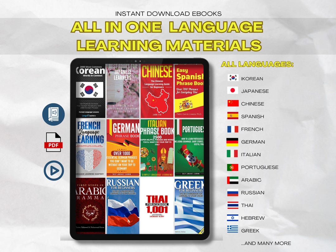 Foreign Language Learning Materials All-in-one Package Ebook Bundle Korean Japanese Chinese ...