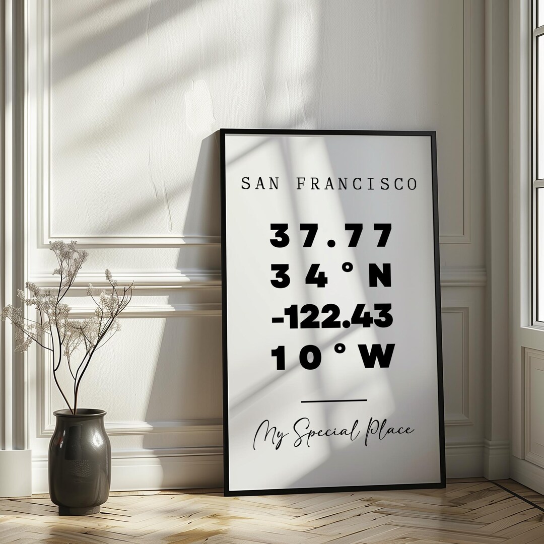 Special Coordinates Wall Art, Location Print, Living Room Wall Art ...