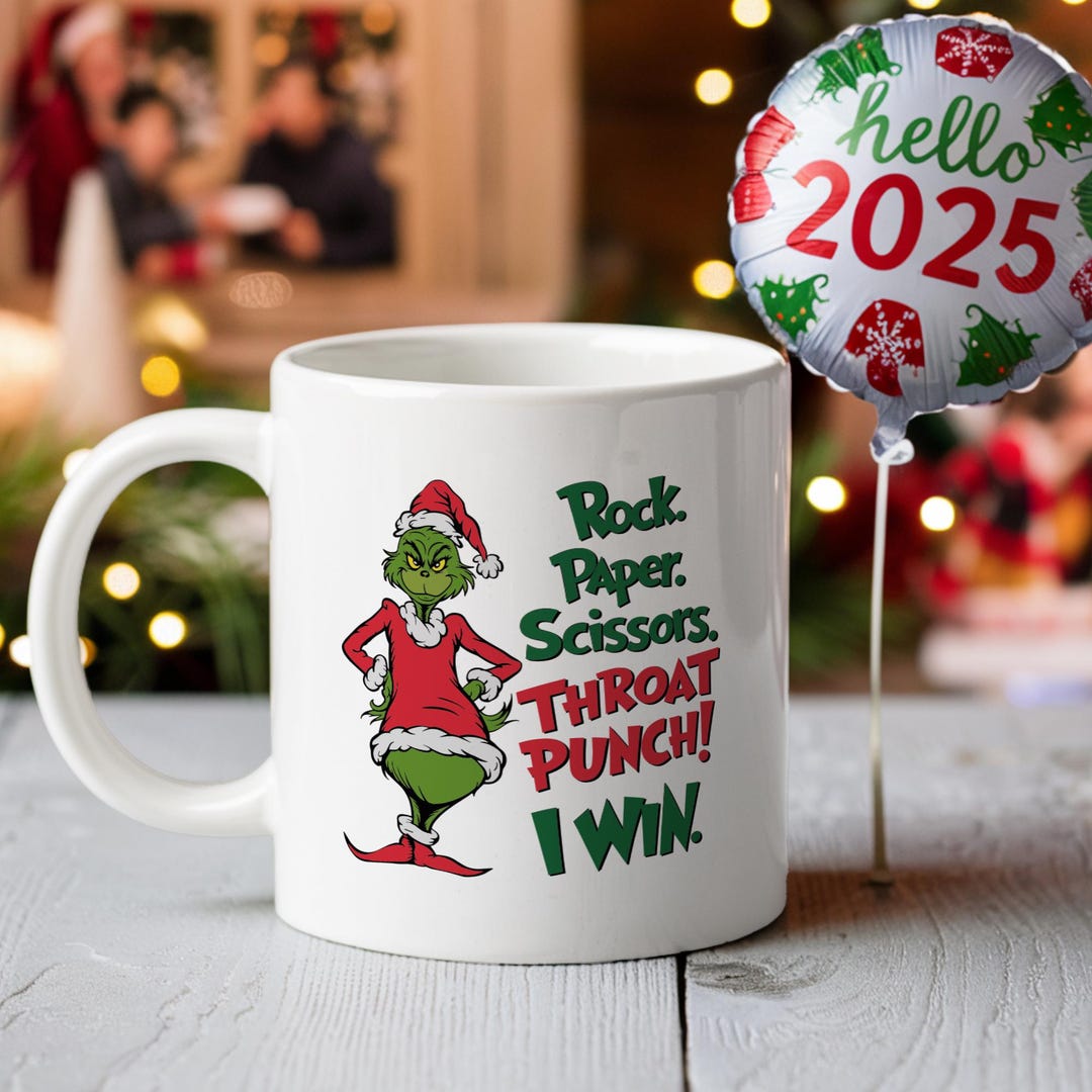 Rock Paper Scissors Mug, Funny Christmas Mug, Christmas Gifts, Ceramic ...
