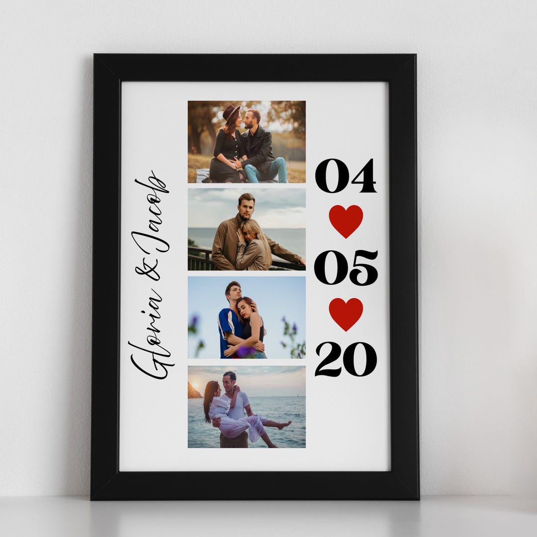 Custom Couple Photo Collage, Valentine's Day Gifts, Living Room Wall ...