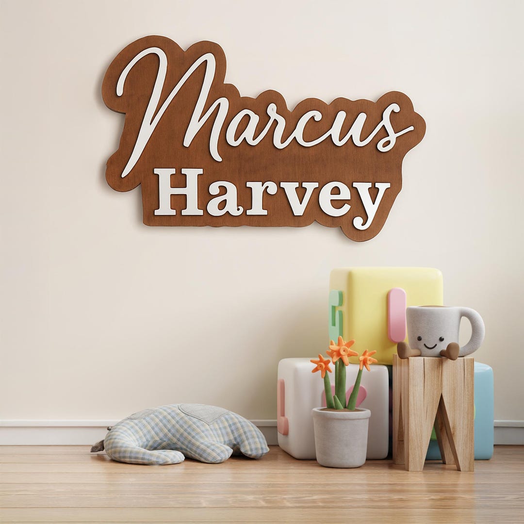 Custom Wall Name Sign, Wooden Sign, Family Name Gift, Housewarming Gift ...