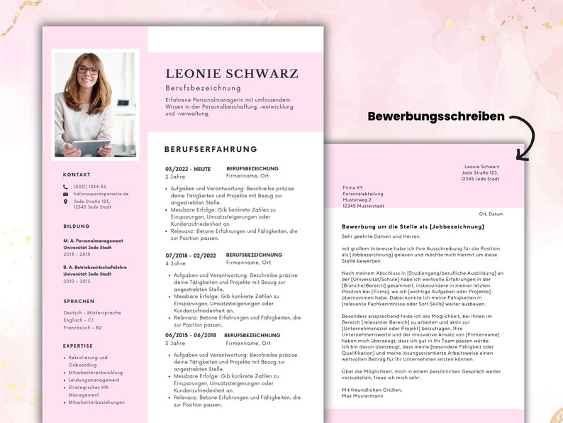 Application Template, Resume Template, CV, Application Template German ...