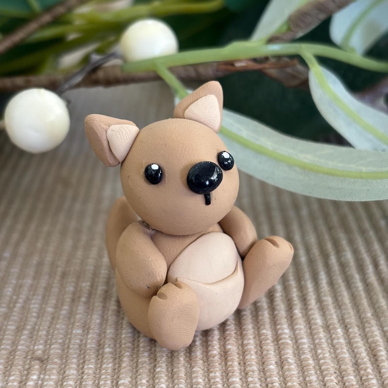 Kangaroo Figurine, Australian Animal Desk Buddy, Miniature Figurine ...