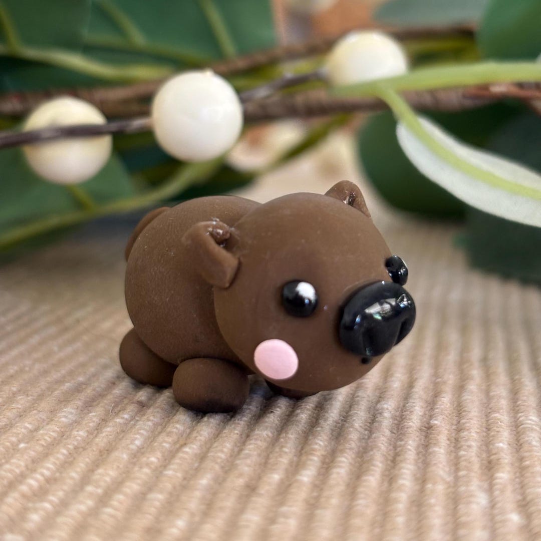 Wombat Figurine, Australian Animal Desk Buddy, Miniature Figurine ...