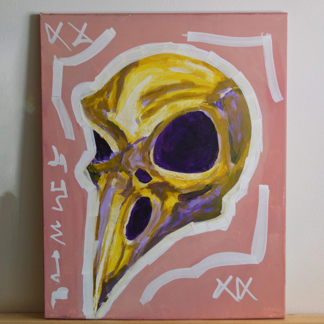 Original Skull Artwork | Surrealism Abstract Painting | Bold Wall Art ...