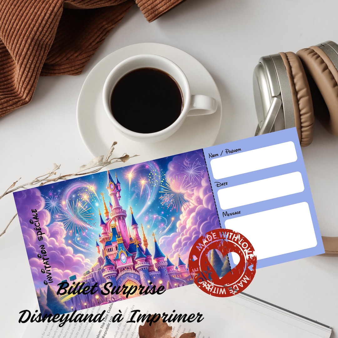 Printable Disneyland Surprise Ticket BLUE | Disney Park Gift Card ...