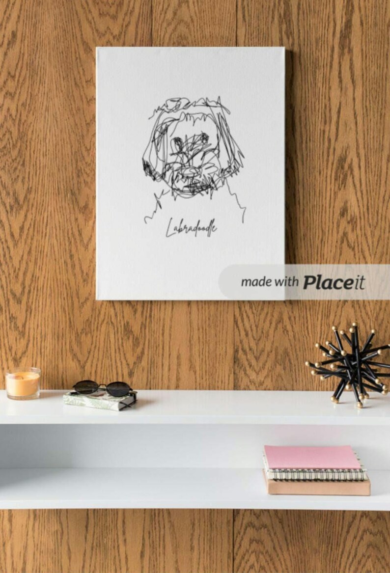 Labradoodle Continuous Line Drawing, Minimalist, Dog Sketch - Etsy