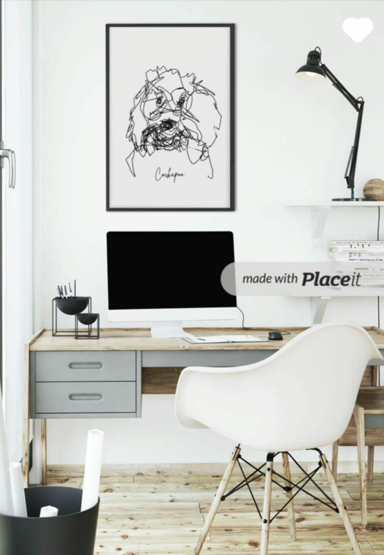 Cockapoo Continuous Line Drawing, Minimalist, Dog Sketch - Etsy