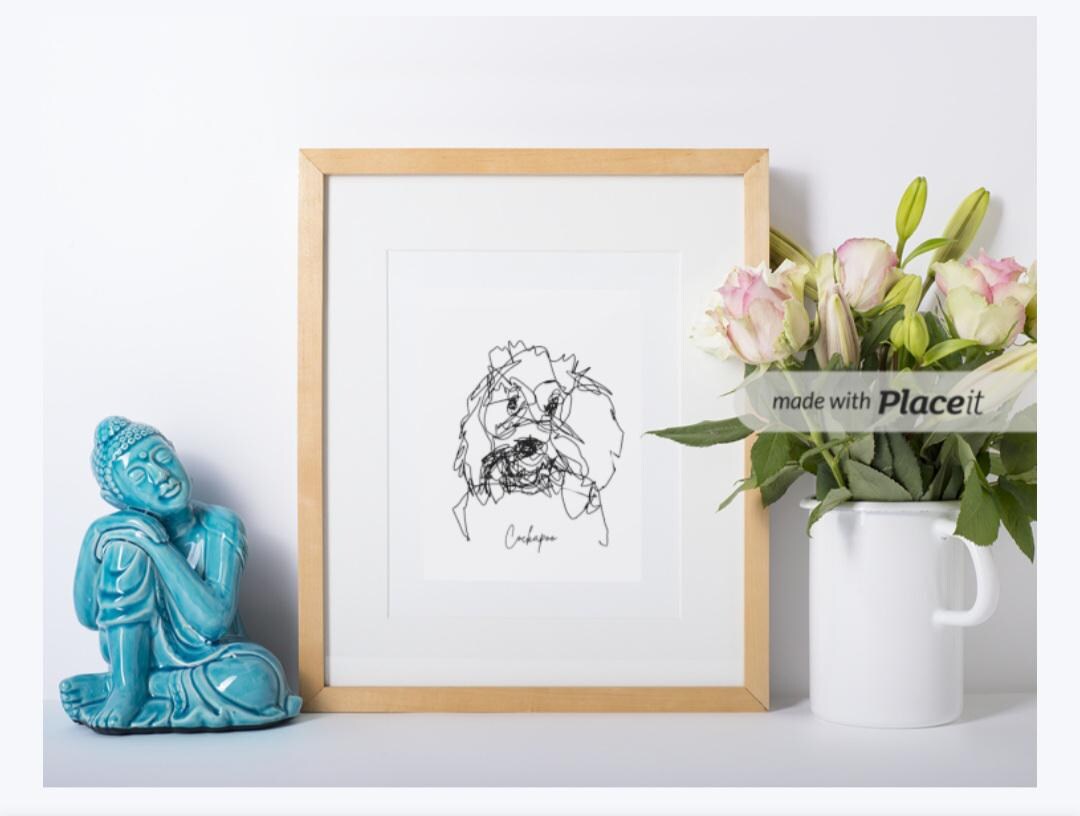 Cockapoo Continuous Line Drawing, Minimalist, Dog Sketch - Etsy