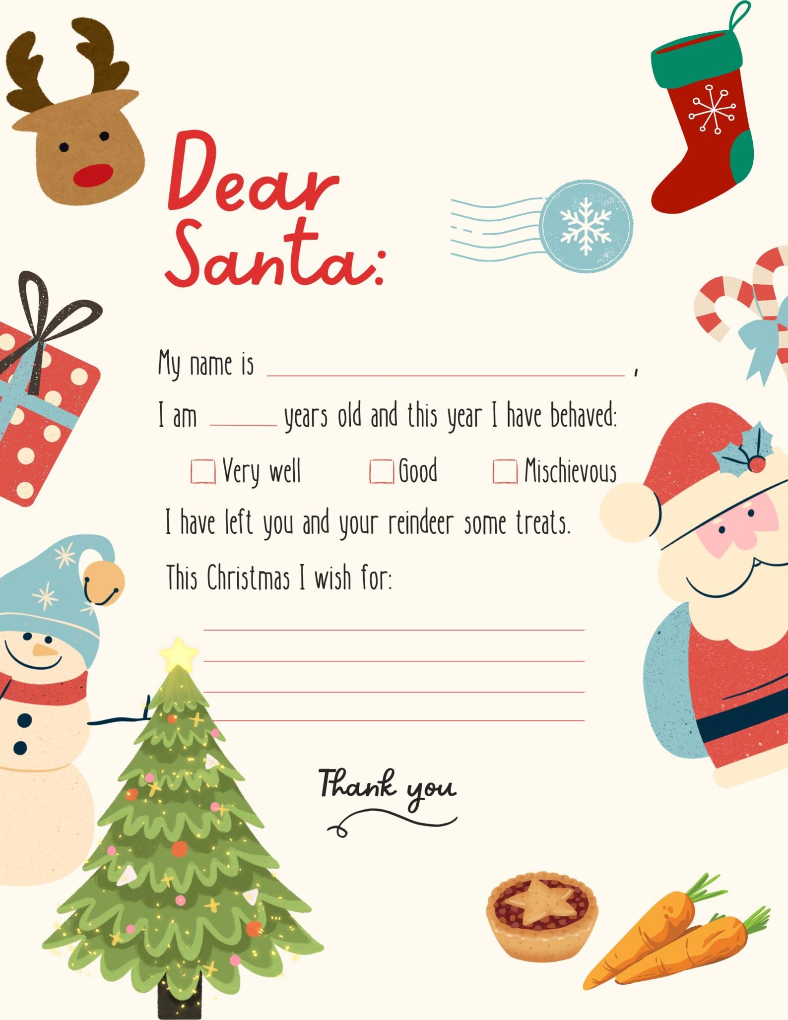 Letter to Santa, Christmas Wish List - Etsy